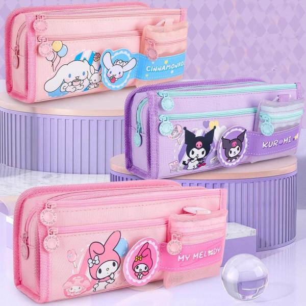 【商品詳細】素材：キャンバス。クロミ 筆箱サイズ：22cm×10cm×6cm(手作業で計測しているため、誤差がある場合があります)。【 に大人気のカラフル筆箱】：大人気アニメかわいい クロミ のパターンのキャラクターと合わせたのデザインで、...