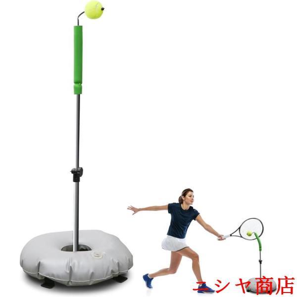 【テニストレーナーエイド】：フロアテニススイングトレーナー、非常に便利なテニスヒットトレーニングツール。トップスピン、ステレオタイプ、練習トレーニング用のポータブルテニストレーナーで、自宅、ジム、庭、公園など、屋内外のさまざまな場所に適して...