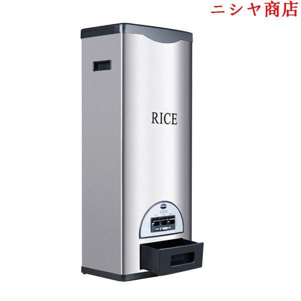 米びつ ライスバレルグレインボックス食品容器防虫防湿シールライスシリンダー家庭用貯蔵ライスボックス30kgステンレススチールスマートライスバレルヌードルバ