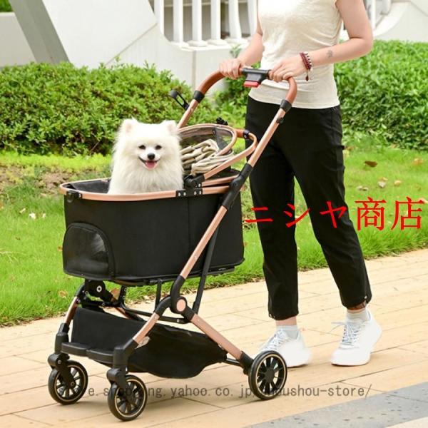 折りたたみ式 4輪 ペットカート【商品詳細】展開時サイズ（約）：23.2×71.5×101cm耐荷重（約）：15kg素材：フレーム/鉄、カバー：オックスフォード、タイヤ：EVA●分離式設計●折りたたみ可能●角度調節ハンドル●飛び出し防止リー...