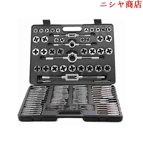 ?精密加工された、タングステン鋼製タップとダイス。 金型は、コア径の微調整を容易にするために分割されています。 セットには、メトリックのコースサイズとファインサイズが含まれています。?タップとダイセットの寸法には、2つのスライド式ジョータイ...