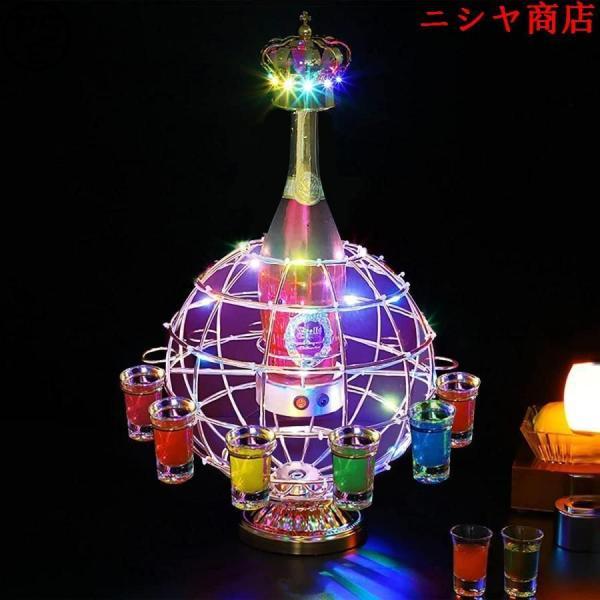 【クラウン付き?おしゃれで回転できる】：このLEDワインラックのデザインおしゃれくって綺麗。締約国のために素晴らしいですが、ランプビーズはLED省エネランプビーズ製、カラフルな照明効果を放つだけでなく、グラス綺麗に見えます。LEDライトは雰...