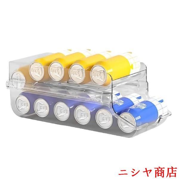 ?大容量：冷蔵庫用の缶ディスペンサーは、一度に複数の飲料ボトルを保管できる大容量に拡大および拡張されており、200~330mlのあらゆる種類の缶に適しています。?革新的な傾斜設計：このローリング缶ディスペンサーは、自動充填のために缶を前面に...