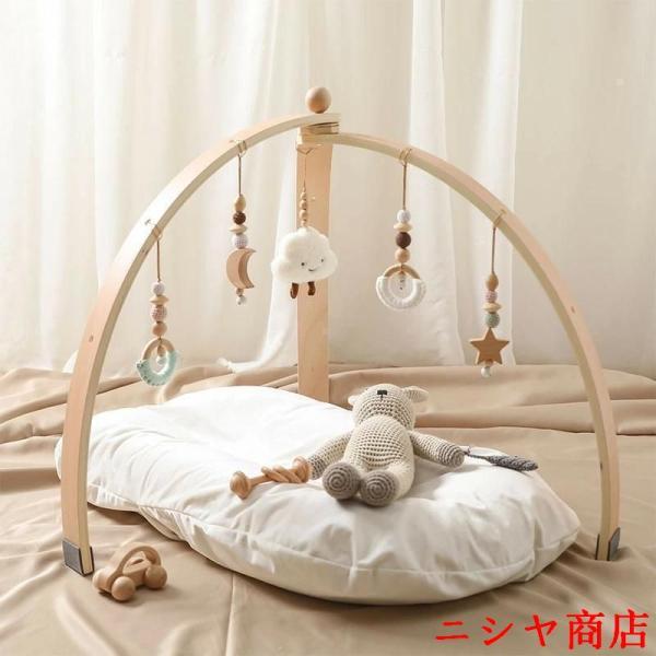 ベビージム 木製 北欧 安心 ナチュラル ベビーカー用おもちゃ付き 知育玩具 0歳 室内 ベッドぶら下げ プレイジム ベビー おしゃれ 赤ちゃん  メリー おしゃれ ギフト 出産祝い 新生児 0カ月ベビージム 木製 北欧 安心 ナチュラル ...