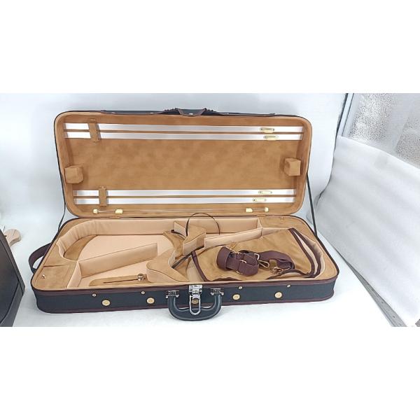 ダブルバイオリンケース ヴィオラケース ストロングウッド バイオリンボックス フルサイズ バックストラップ付き ヴィオラボックス楕円形 バイオリンケース 木製ケース ビオラ用 フルサイズ 厚みのあるパッド入り サイズ調整可能