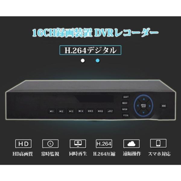 ★最大16台の防犯カメラ映像を録画できます。★P2P対応。どこからでもスマートフォン等でリアルタイム監視や遠隔操作ができます。※1★NVR機能搭載。カメラの映像をIPネットワークを経由して録画する可能です。★AHD機能カメラ対応。AHD(ア...