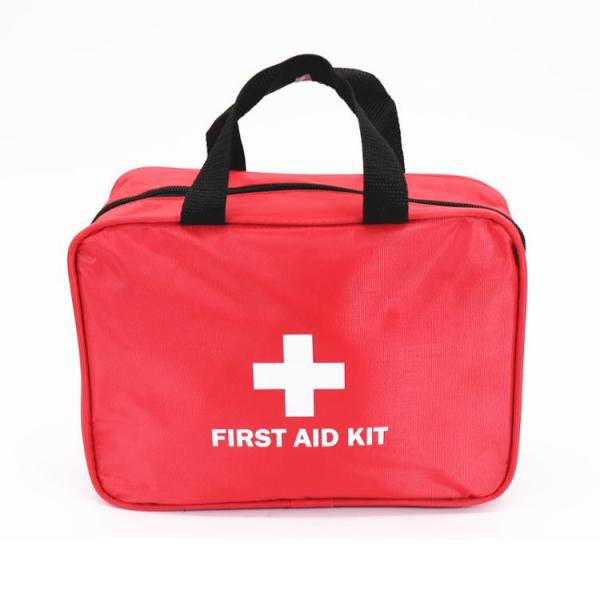 商品特徴：すぐに救急用とわかる赤色デザインのメディカルポーチです。内部にメッシュポケット２つと小さなポケット３つがあり、常備薬、消毒用アルコール、止血帯、包帯、体温件などをスッキリ収納できます。持ち手付きなので緊急時、旅行、登山、キャンプな...
