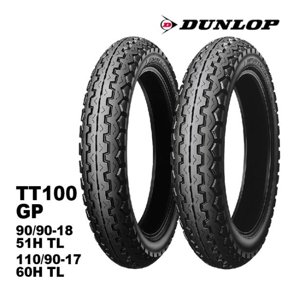 | 商品詳細フロント用商品名：TT100GPメーカー：ダンロップ/ DUNLOPサイズ：90/90-18JAN：4981160371123品番：237769タイヤ幅(mm)：90扁平率(％)：90リム径(インチ)：18荷重指数：51速度記号...