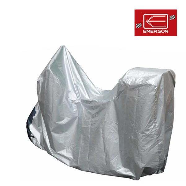 | 商品詳細メーカー：ニューレイトン商品名：エマーソン バイクカバーエコノミータイプ SBsize品番：EM-287JAN：4975960120012カラー：シルバー、ブラック（ツートン仕様）本体サイズ：全長2000mm×全幅810mm×全...