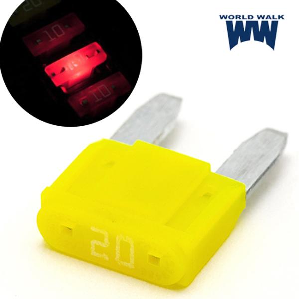 ｜対応車種 汎用品| 商品詳細商品名：GlowFuse ミニ平型ヒューズ LED 20Aメーカー：株ワールドウォーク型番：ASP-L20JAN：4580007476276定格電流：20アンペアカラー：イエロー【PL保険加入商品】｜おすすめポ...