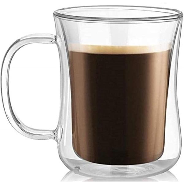 バリエーションコード : 2B669T6J1G・耐熱性の2重構造のダブルウォールマグカップです。・中国茶やコーヒーなどを入れて＊ホットもコールドも保温を保つ構造です。・1つ1つ職人による吹きガラスなので形状に個体差があります。・内外表面に擦...