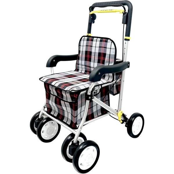 バリエーションコード : 2B210ROQCI・ショッピングカート座席付き：4つの車輪と座席を備えた歩行器で、座席の下に大きな収納スペースがあり、買い物に便利で、いつでも座って休むことができる製品であり、非常に便利です、高齢者の方もゆったり...