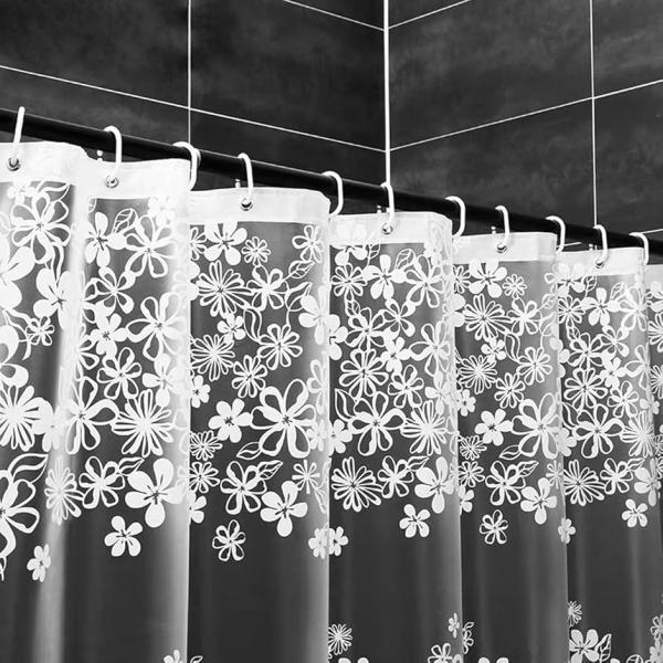 バリエーションコード : 2BUU4JXQQS清潔さをキープ：透明EVAシャワーカーテンは100%防水です。プレミアム品質で、カーテンを清潔で爽やかな状態に保ち、バスルームの壁に汚れが付着するのを防ぎます。拭き取りやすく、乾きも早いタイプも...