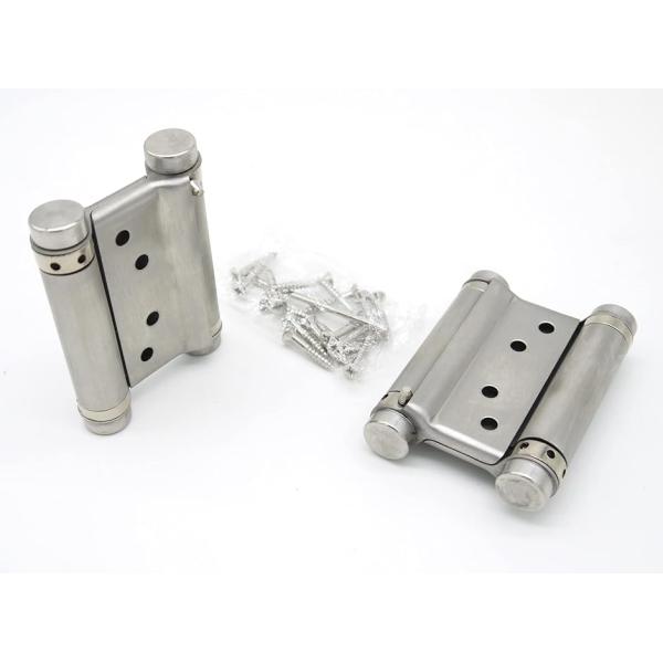 ・外開き、内開き、開閉自由な自在ドア兆番です。開いたドアは兆番のバネで元に戻ります。2個セット。・ウエスタンドア、スイングドアをご自身で作ってみませんか。キッチン・厨房、洗面脱衣室、ウォークインクローゼット、ちょっとした目隠しドアにもなりま...