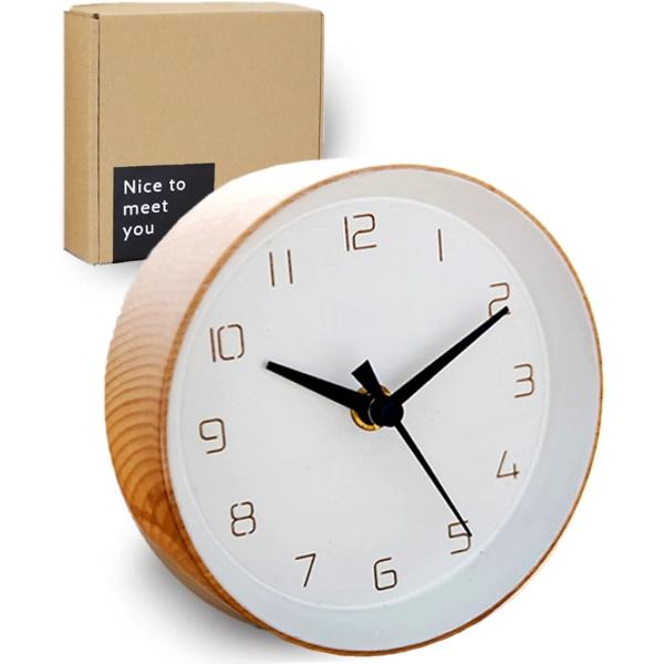 天然木 アナログ 置時計 - インテリア になじむ 静かな 卓上 時計。ハンドメイド品ですサイズ: 幅12cm x 奥行4.5c x 高さ12cm　約230グラム駆動：電池式　（単三ｘ1本別途ご購入）材質：けやきの無垢材・静か - 秒針はス...