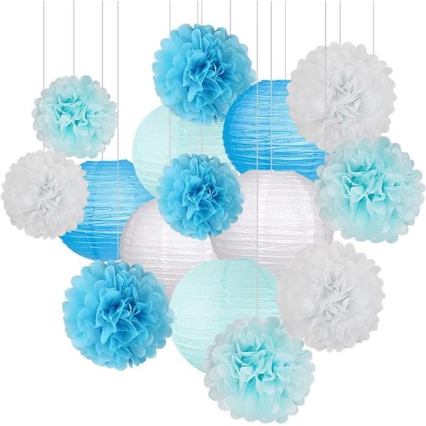 ・誕生日パーティー、女子会、お祝い、イベントにおすすめ。パーティーを賑やかに飾り付ける装飾セットです。ペーパーフラワーと紙提灯が合計15点入った、ボリュームたっぷりの飾りつけセットです。・折り畳んだ状態でお届けいたします。どなたでも簡単に組...