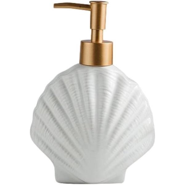 バリエーションコード : 2B29F65JWO・お洒落な貝殻のソープディスペンサーです。キッチン、バスルーム、洗面所などさまざまな場所でお使いいただけます。・サイズ：(A)18.5cmx12cm　(B)18.5cmx13cm・容量：(A)〜...