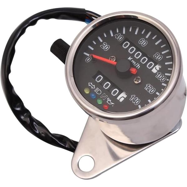 バリエーションコード : 2B2D8UG833バイクやオートバイ、原付やスクーター用の機械式で最高速140km/h(140キロ)のスピードメーターで、モンキーやスティード、SRなどに最適のミ二サイズになります。＊汎用タイプなのでサイズが合え...