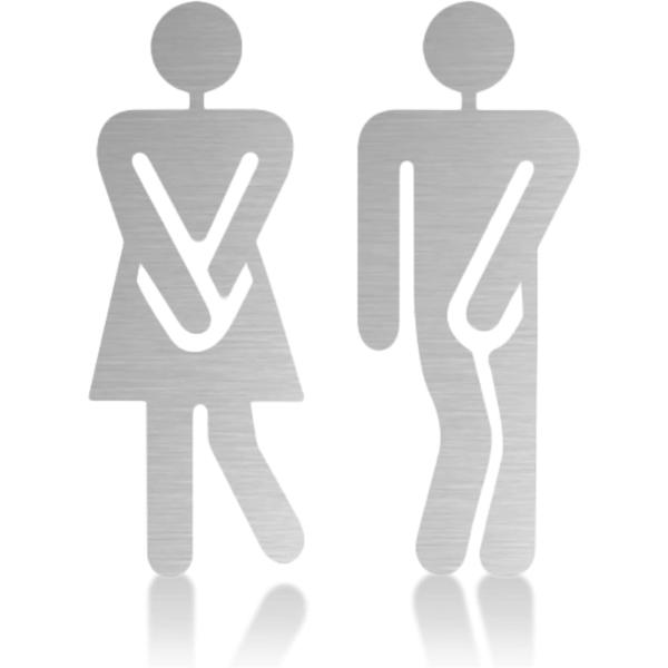 バリエーションコード : 2B2D1TN5R8男女一対のセットになっているトイレサインプレートです。サイン自体が我慢できなくて思わずトイレに駆け込みたくなるようなユニークなデザインをしていますので、通常のトイレや休憩室のサインとしてだけでは...