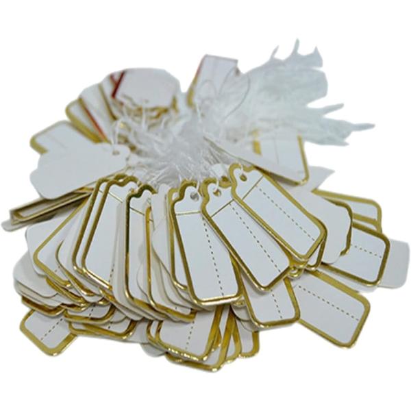 バリエーションコード : 2B2F2VP4R4・高級宝石店などで用いられるジュエリー用値札100個セットです。ゴールドとシルバーの2色からお選びいただけます。・ゴールドとシルバーの輝きが、ジュエリーの高級感を演出してくれます。・やや上寄りに...