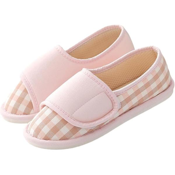 バリエーションコード : 2B4N164TJD面ファスナーで脱着簡単。可愛いバイカラーデザインのふかふかルームシューズです。ご自宅用はもちろんのこと、入院や介護、リハビリ用、マタニティやお年寄りに方にもおススメ。とても柔らかく適度な厚みのあ...