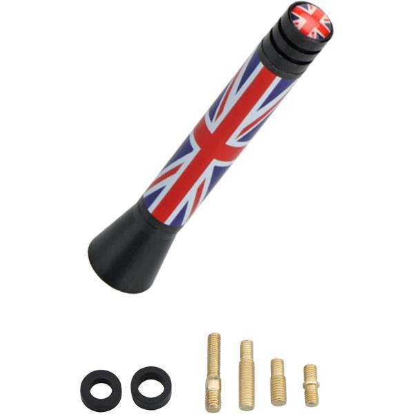 バリエーションコード : 2B2G8X8FU4・vルーフ ミニクーパー ラジオ イギリス 国旗 旗 フラッグ グレー グレーユニオン ブラックジャック ブラック ゴムスペーサー 付き 変換 調整 R52 R55 R56 ミラジーノ 77mm...