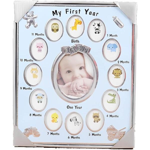 バリエーションコード : 2B2G8ULVYOベビーフォトフレーム（卓上・壁掛けどちらもOK） 生後12カ月の赤ちゃんの成長記録を一つのフォトフレームで飾れ事ができる写真立てです＊生まれてから1歳になるまで、赤ちゃんの成長が一度に見られるの...