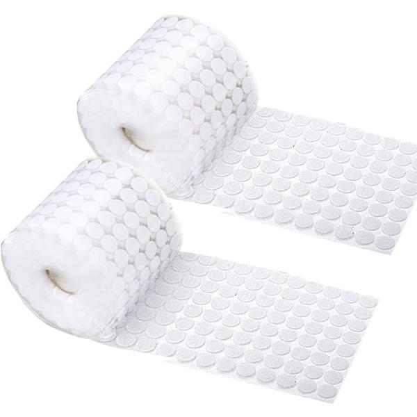 バリエーションコード : 2B2GG2G012・丸型 面ファスナー 直径10mm 白色 オスメス500組セット：裏面が強力な粘着テープになっている貼るだけでOKの丸形の面ファスナー 500個のフック側、500個のループ側セットです。黒色もご...