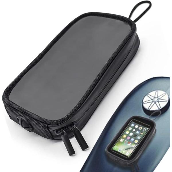 「スマホを収納できる防水コンパクトケース」スマホが1つ入るコンパクトサイズです。ゆとりができる場合は、クッション材などでケース内部を調整してください。急な雨でも安心して運転できます。「磁石でしっかり固定」7個の強力マグネットで鉄製ガソリンタ...