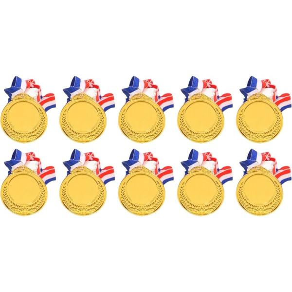 バリエーションコード : 2B2IHSH60K「商品説明」メダルリボンが備わった合金製の金メダル10個と銀メダル5個．銅メダル5個の10個セットの2種類。首にかけると程よくリアルな輝きを放つメダルです。子どもが喜ぶリアルなメダルですので、様...