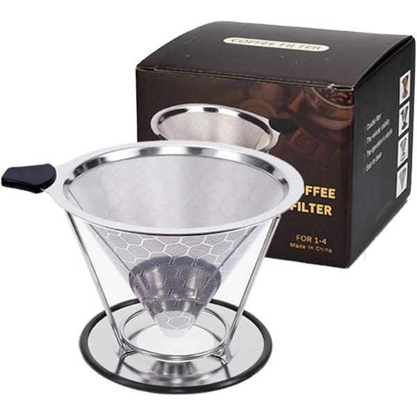 ・「ペーパーフィルター不要」ペーパーフィルターが不要なので、エコで節約にも繋がり経済的です。また、コーヒーの成分がダイレクトに抽出されるため、風味が強く、コーヒー本来の味わいを楽しむことができます。・「コーヒー本来の味を楽しめる」2層メッシ...