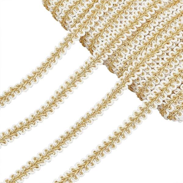 黄色と白のブレード：黄色は華やかで、白はエレガント。この2つのカラーは互いにマッチして単調にならず、デザインにレイヤーのような印象を与え、さらに華やかさを加えます。手芸を編むのに最適です。また、クリスマスやハロウィンのプレゼントのデコレーシ...