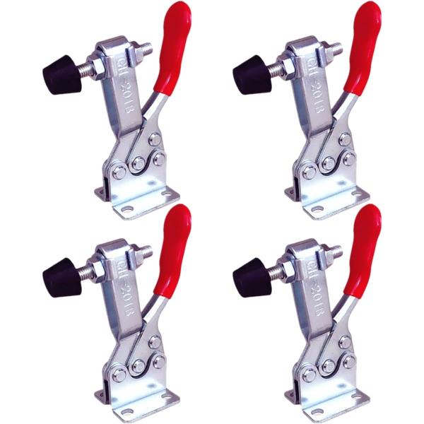 ・＊「小さな力で強い保持力」木材や金属の固定にお使い頂ける下方押え型のトグルクランプ4個セット。小さな力で強い保持力を出すことができ、持ち手にはビニールカバーが付いているため握りやすくなっております。・＊「厚さ調整機能付き」ゴム製押えなので...