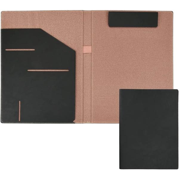 バリエーションコード : 2BJ81RT8XY［高級感があるPUレザー会議パッド］・あらゆるビジネスシーンで重宝するクリップボードです。表面にはPUレザーを採用しており、シンプルながらも高級感溢れるデザインに仕上げています。見開き右側にはA...