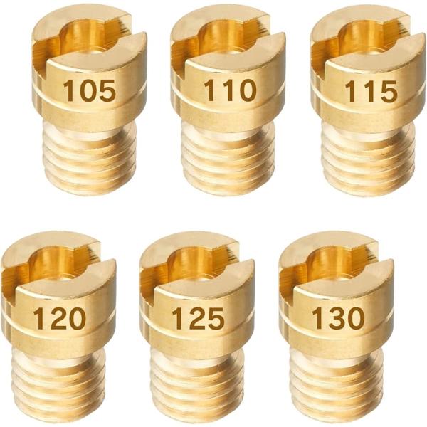 バリエーションコード : 2BJ2Y6DPYI「ミクニメインジェット詳細」メインジェット ミクニ丸型/小 # 105、110、115、120、125、130。合計6個セットです。ご購入頂く前に、ご自分のキャブレターの適合サイズを確認してご購...