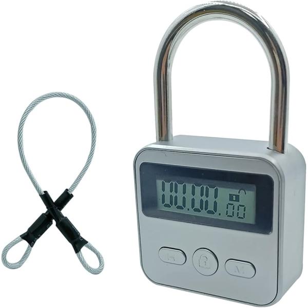 バリエーションコード : 2B2POV4UXF［スマホ タイムロック］メタル：ABS +メタル、重さ30g。［南京錠 タイムロック］時間と分を設定する画面と3つの小さなボタンでUSBリチウム電池の充電、最大設定時間は99時間59分です。［携...