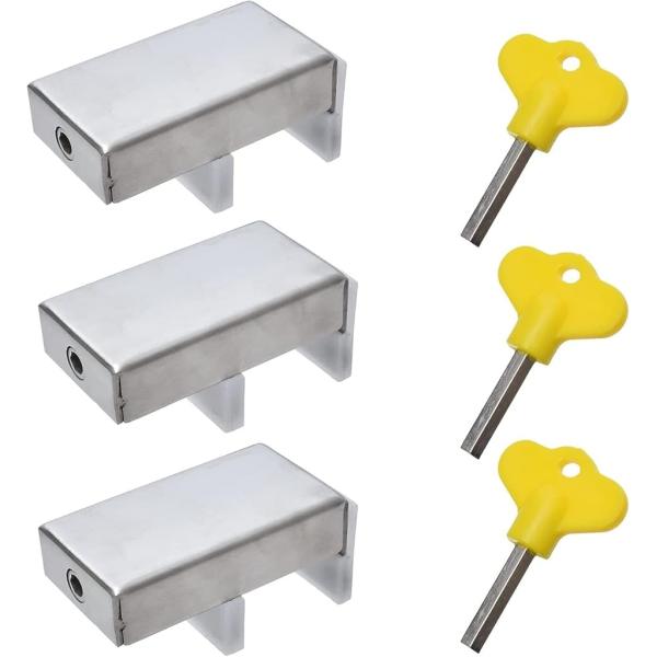 「商品説明」サッシ窓のロックしたい場所に専用ネジを締めるだけで簡単に設置できる，防犯/安全対策に。サッシ窓・ ストッパー 工具付き 3個セットです。専用工具付きなのですぐに取り付けられます。「特徴」侵入犯罪における侵入口で最も多いとされるの...