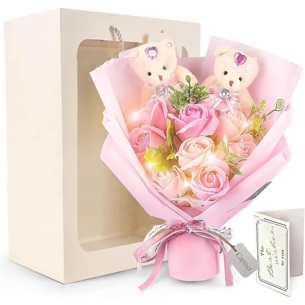 バリエーションコード : 2B2TRF4SJ9「大切な人へのプレゼント」薔薇の生花と変わらない大きさでブリザードフラワーやドライフラワーと異なり、花束に優しい華やかな香りがします。花びら一枚一枚に石鹸素材で作られているため、枯れることがなく...