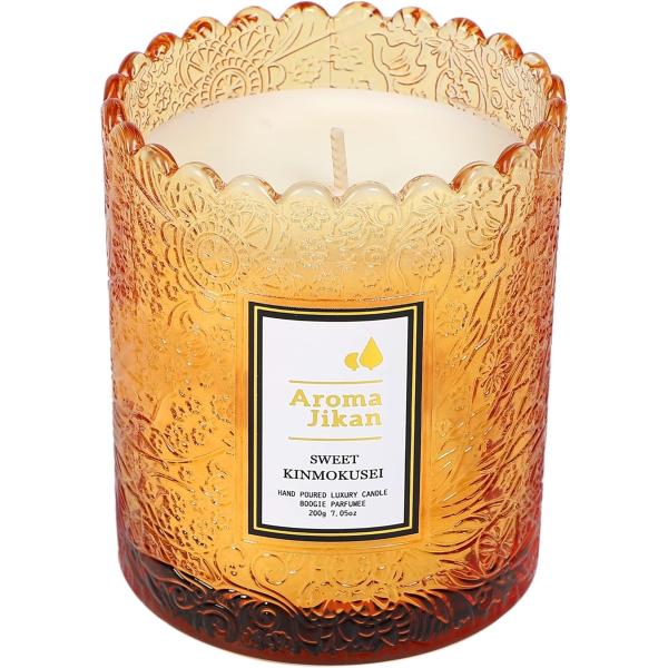 バリエーションコード : 2B2WOW1TLK「長時間燃焼型のキャンドル」200g/7.05oz 幅7.5cmx高さ9.0cm約35時間の長時間燃焼を維持し、最高のリラックス空間を演出します。「お気に入りの香りをお選び下さい」アロマキャンド...