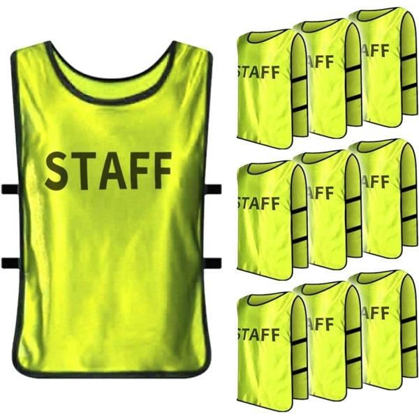 バリエーションコード : 2B2R8OW3R6・メイン素材: ポリエステル・ひとめでスタッフを見分けられる、明るいカラーのユニフォーム、10枚組です。前と後ろに、STAFF（スタッフ）のロゴ入り。私服の上からかぶるタイプで、着用もかんたんで...