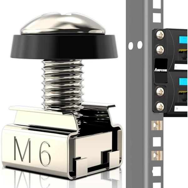 ・ご覧いただくのは AMPCOM の 19インチ サーバーラック用 M6 ネジ・ナットセットです。20セット入りです。EIA規格のサーバーラック・ネットワークラックなどに適応します。・「国際標準化M6寸法」一般的な19インチサーバーラックに...
