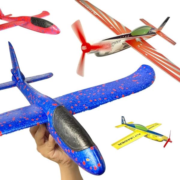 バリエーションコード : 2B2YJ36DV5・「誰でも楽しめる飛行機のおもちゃ」超特大グライダーとプロペラ付のグライダーがセットになっています。両方とも軽量で組み立ても簡単。誰が投げても遠くまで飛ばすことができるので外で遊ぶには最適なおも...