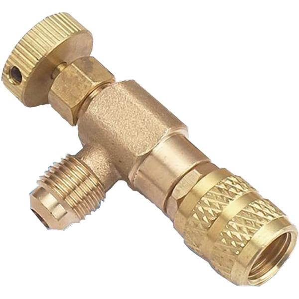 バリエーションコード : 2B429PCW8O・商品内容：R22 ガスチャージバルブx1・口径サイズ：チャージバルブ本体 接続口径 1/4（オスメス共に）・材質：銅・用途：エアコン取付時などのガス真空引き作業にご使用ください。・必ず接続口径...