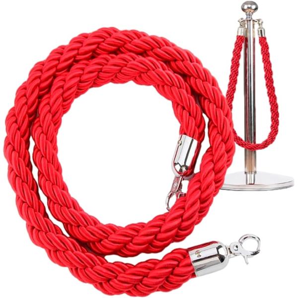 バリエーションコード : 2B2YOCRF6V・イベント会場などで使われる編み込みタイプのポールパーテーション用ロープ1.5ｍ1本です。金具のカラーがゴールドとシルバーの2色からお選びいただけます。・金具はステンレス製ナスカンフックなので、...