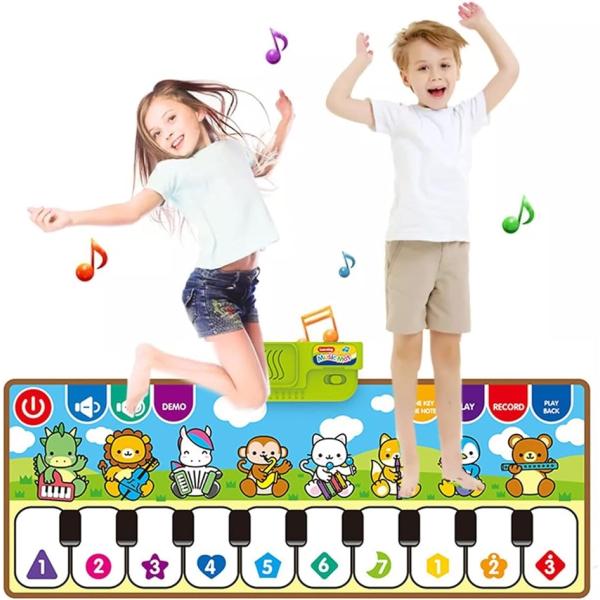 バリエーションコード : 2B2YQ6U8T0・「たくさんの機能が搭載」ミュージックマットには10種類の鍵盤がデザインされており、デフォルトではピアノ音が設定されています。動物が持つイラストにタッチすることで計8種類の楽器音の鍵盤を奏でるこ...