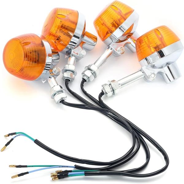 バリエーションコード : 2B40IQ10X0・＊「ホークタイプ」 ホンダ製CB系対応 バイク用ウインカー 4個セットの汎用の社外品タイプでございます。クラシカルな見た目のウィンカーで、純正のルックスや雰囲気を極端に変える事なく初心者でも比...