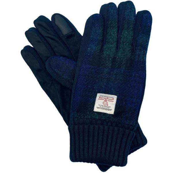 バリエーションコード : 2B6DJDKVJD・甲、親指外側：毛100％（ハリスツイード）・掌：ポリエステル100％・ニット：アクリル100％・サイズ：23〜24cm
