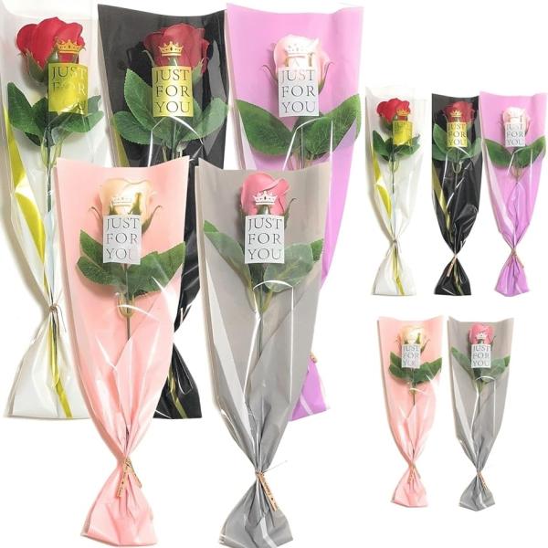 バリエーションコード : 2B41X2CJ2J1輪のソープフラワーのバラを、1人分ずつおしゃれなパッケージで3worldのオリジナルラッピング済み。「セット内容」赤・ピンクなど 暖色系ミックスカラー バラ 合計10本セットソープフラワーは花...