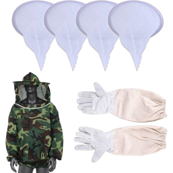 バリエーションコード : 2B4YG0S5GW・養蜂用品3点セットは、養蜂基本グッズのフェイスガード付き防護服1着、手袋1双、ハチミツを濾すためのネットフィルター4枚。まとめて揃えたい人向けのスターターキットです。・防護服は、フェイスガード...