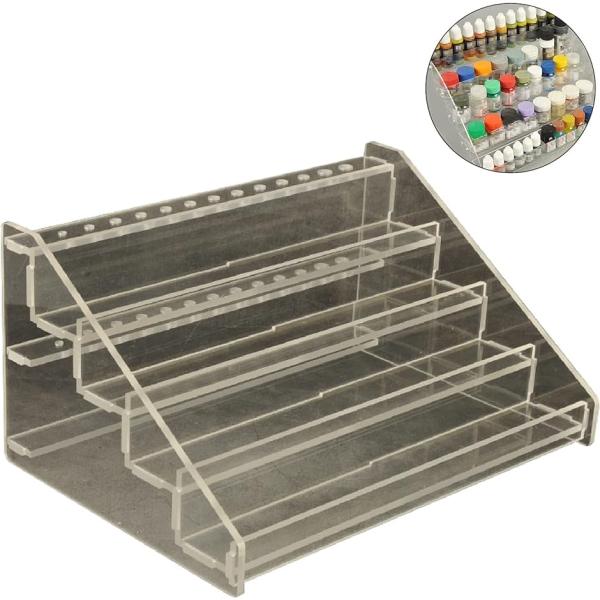 ・「魅せるペイントラック」.　ペイントラックも作品のひとつに。たくさんのインクボトル(塗装瓶)や筆などのツール・材料をコンパクトにすっきり収納・保管できる組み立て式のキットです。・4段のひな壇スタイルでショーケースのようにスタイリッシュにボ...